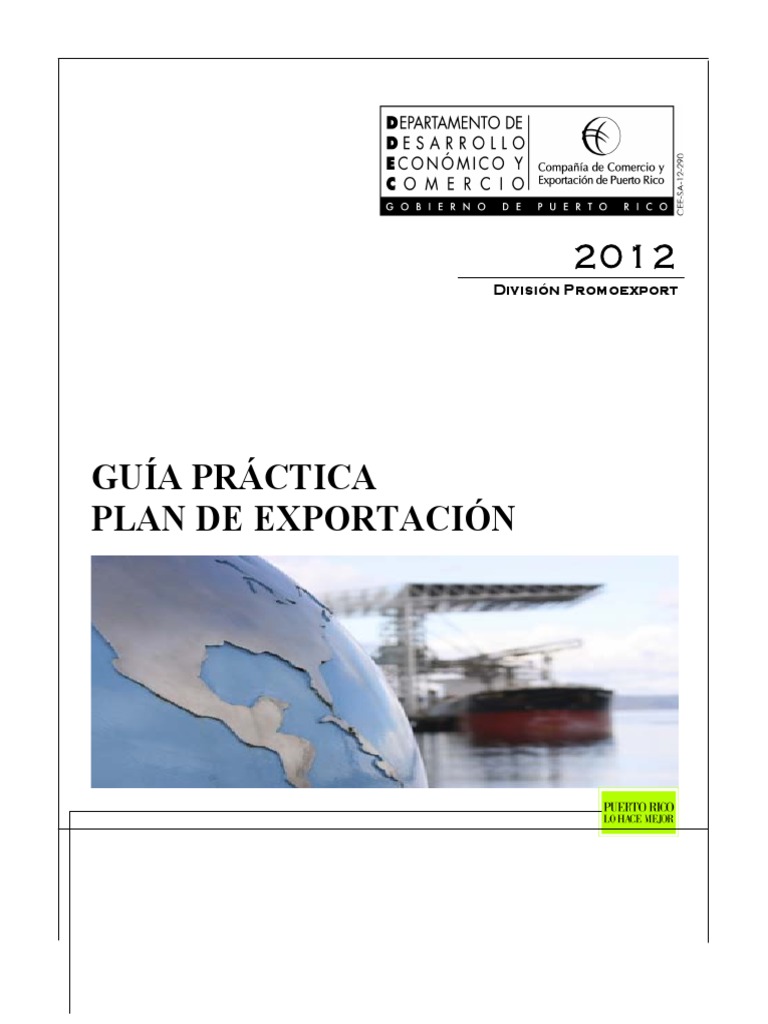 Guía Práctica Del Plan De Exportación Version Final Oficial Pdf