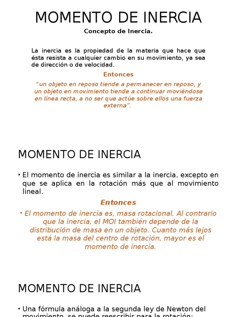 Momento de Inercia | PDF | Masa | Inercia