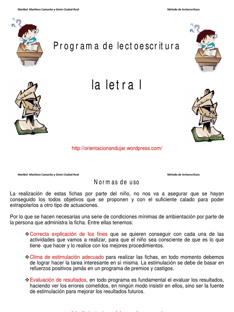 Programa de Lectoescritura Completo Orientacionandujar Cons On Ante L ...