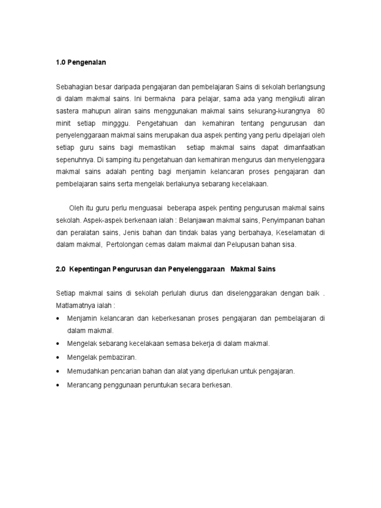 Pengurusan Makmal | PDF