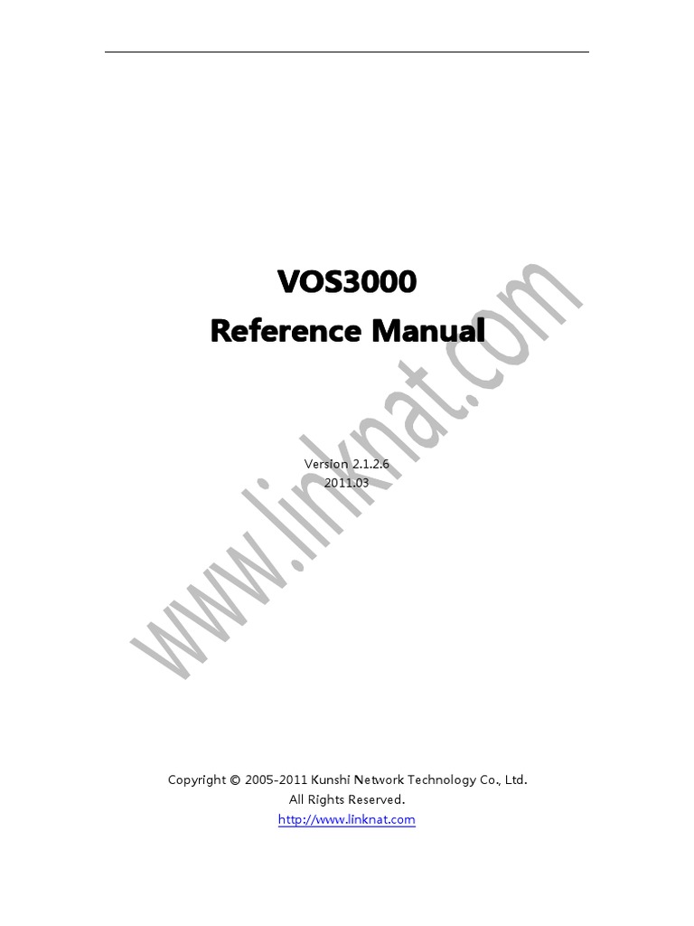 Manual Vos3000 Eng (v2.1.2.6) Remove Pass | PDF | Session Initiation ...