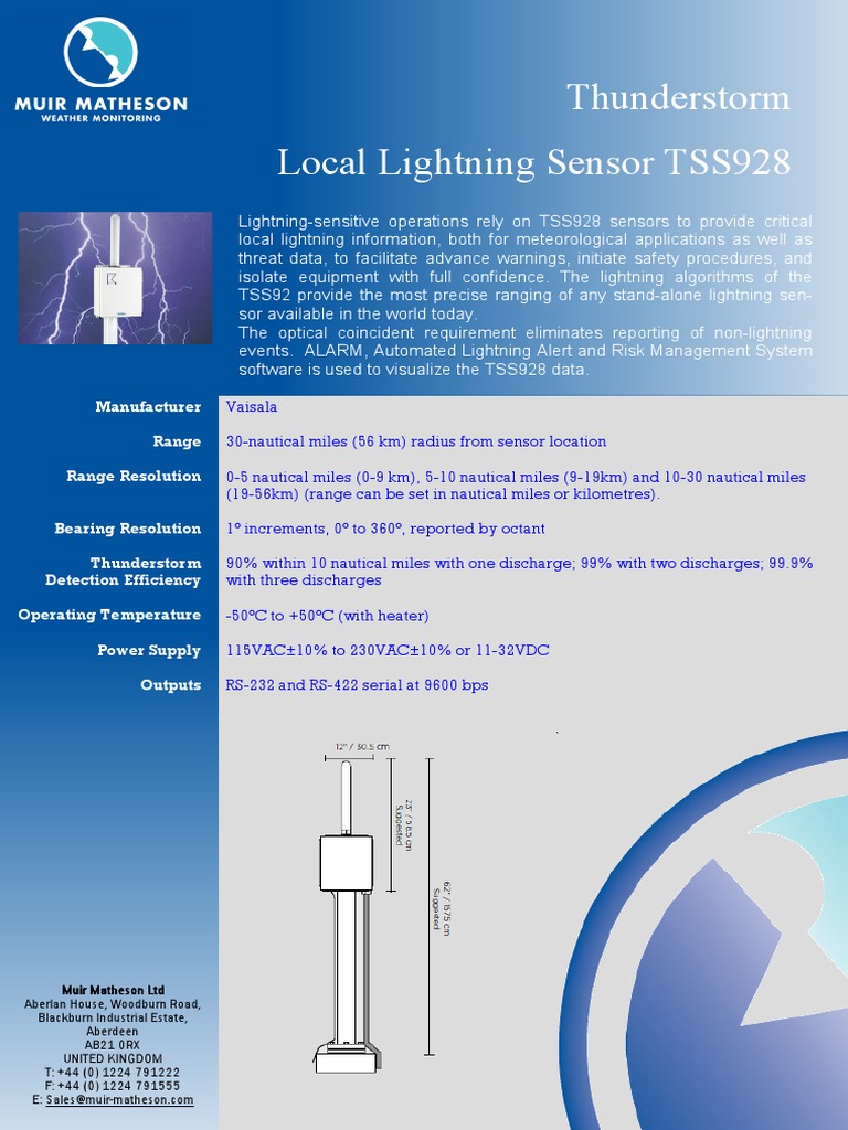 TSS928 - Thunderstorm Local Lightning Sensor PDF | PDF