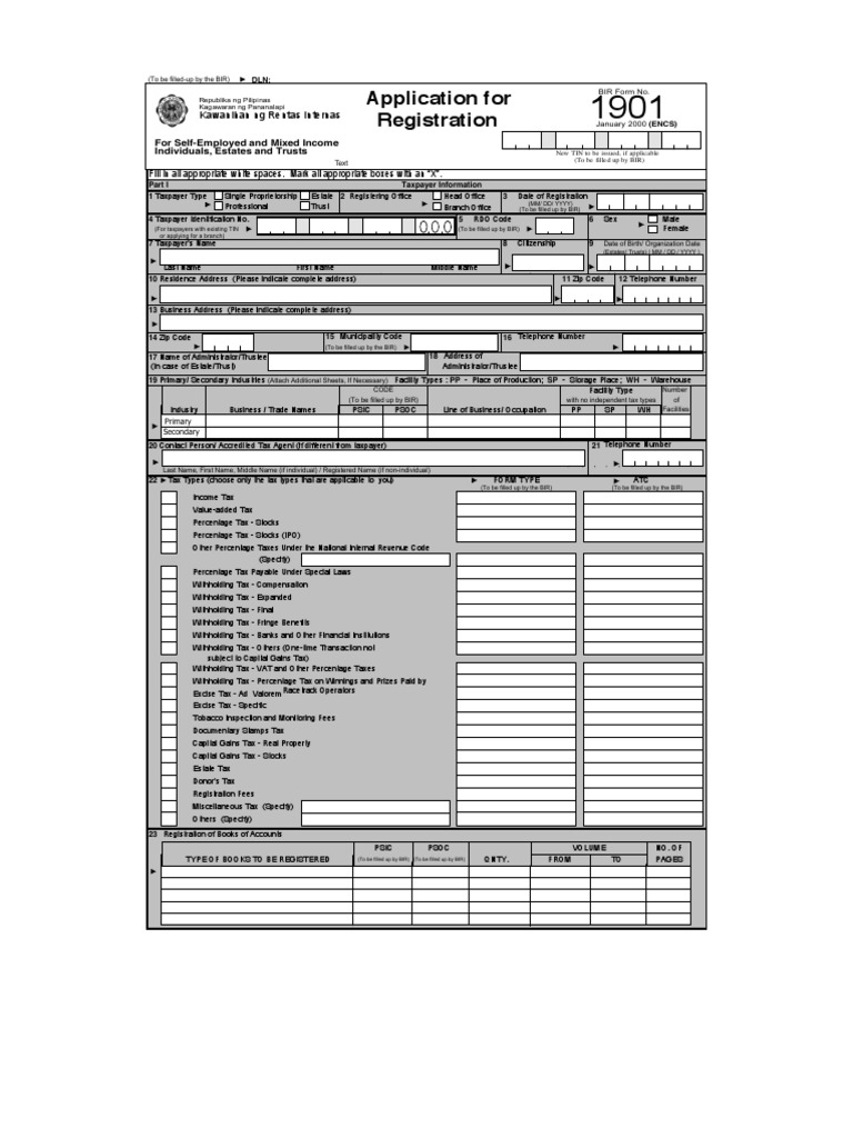 Bir Form 1901 | PDF | Capital Gains Tax | Ad Valorem Tax