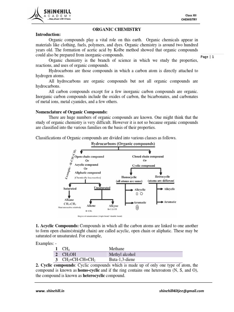 PART-1 - IUPAC Nomenclature of Saturated Hydrocarbons - Alkane | PDF ...