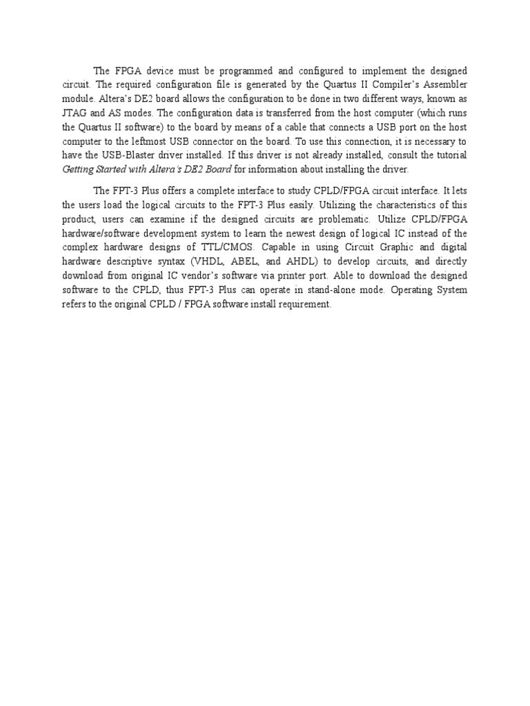 FPGA Configuration with Quartus II Guide | PDF