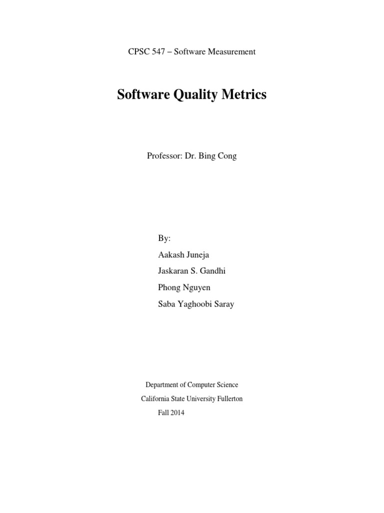 Software Quality Metrics Final PDF | PDF | Software Quality | Software Bug