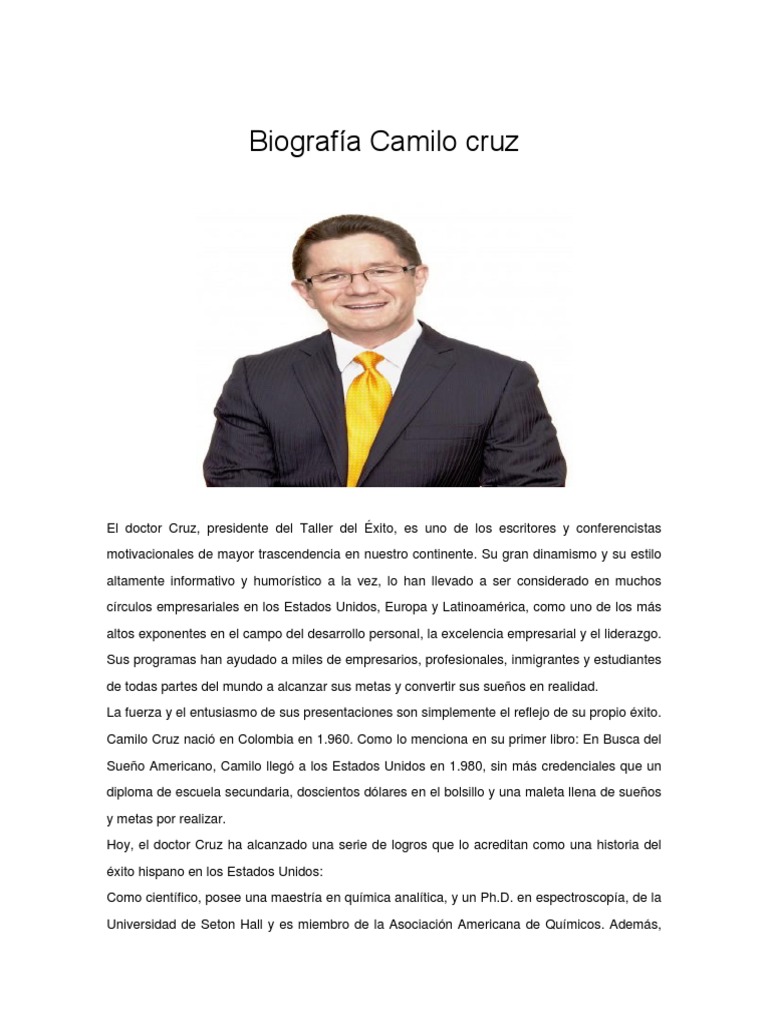 Biografía Camilo Cruz | PDF | Los Estados Unidos | Internet