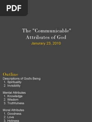 Communicable Attributes Of God The Incommunicable Attributes Of God