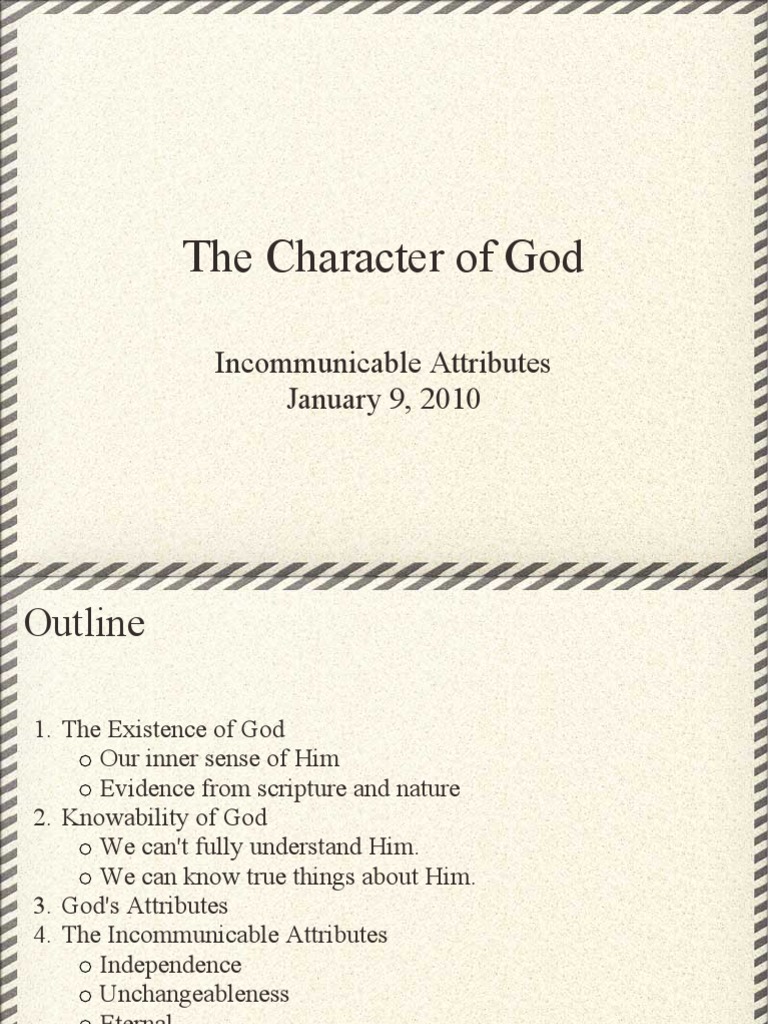 God's Incommunicable Attributes | PDF | God | Heaven