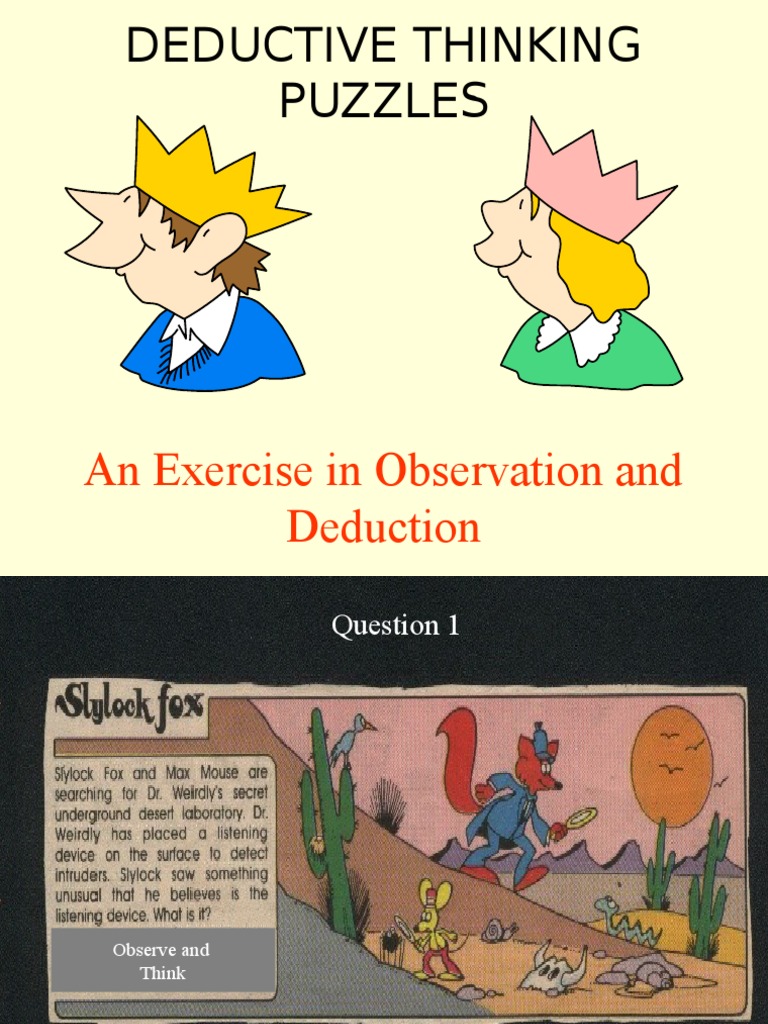 12 Deductive Thinking Puzzles 1205612624946852 4 | PDF | Home & Garden