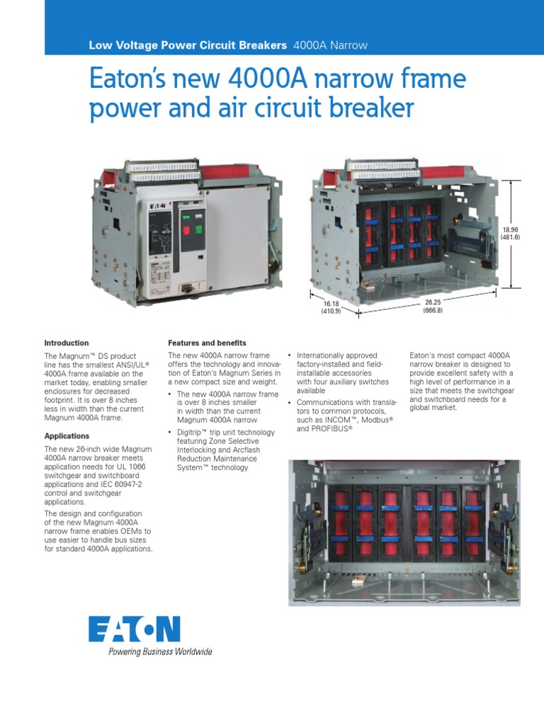 Intreruptor Eaton 4000A | PDF | Electrical Equipment | Electrical ...