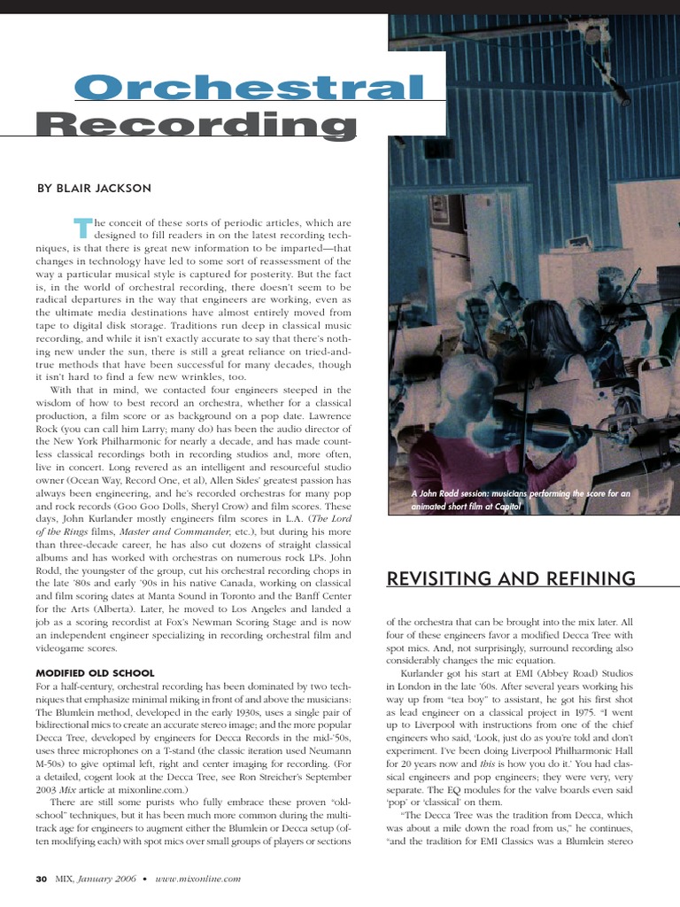 Orchestral: Recording | PDF | Cello | Microphone