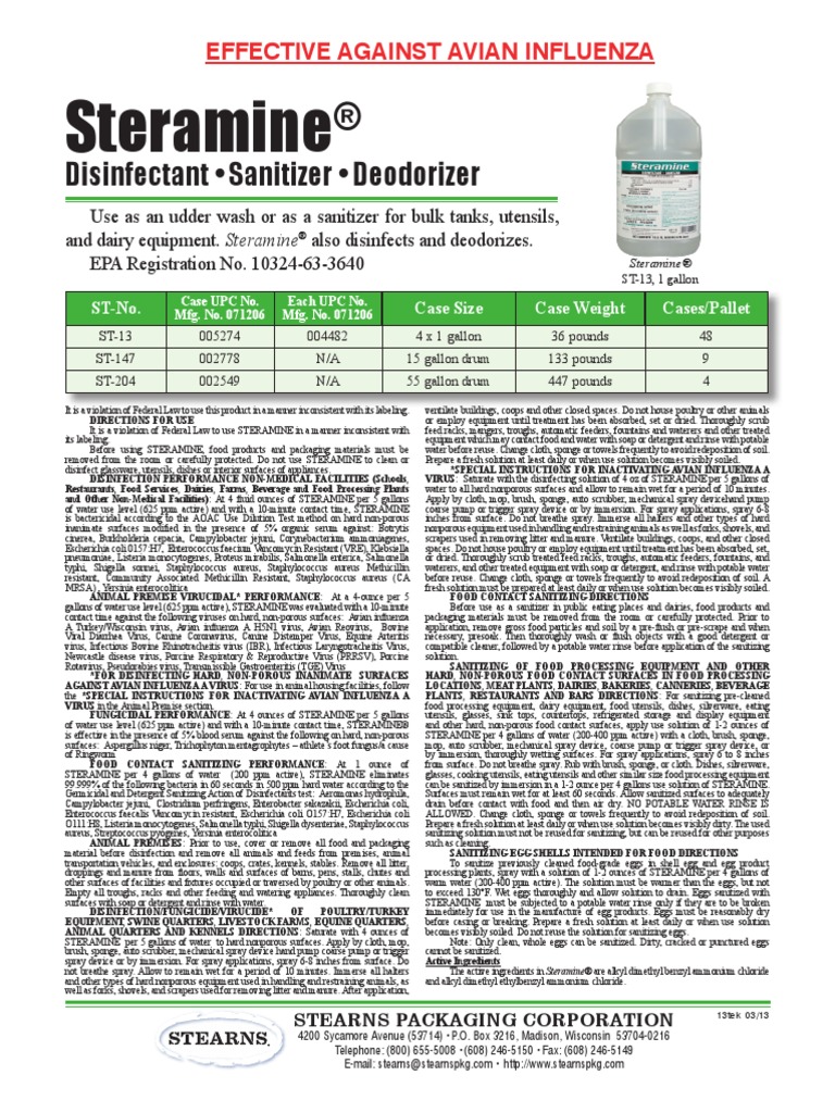 Steramin | PDF | Virus | Disinfectant