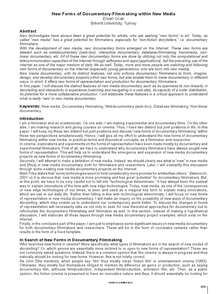 New Media in Documentary Filmmaking | PDF | New Media | Storytelling