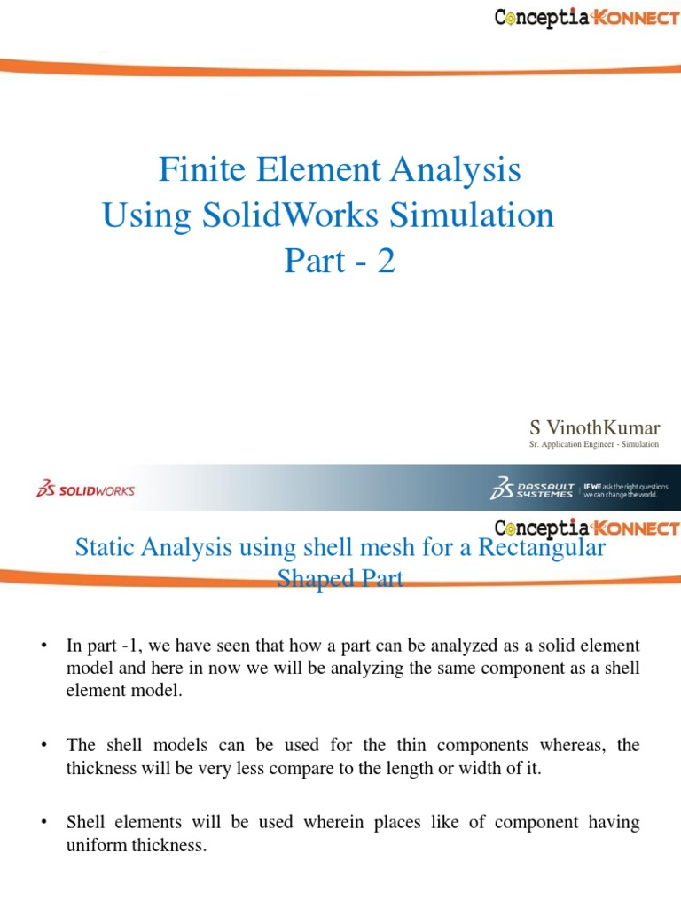 Solidworks Simulation Shell Analysis Contacts Pdf Electrical