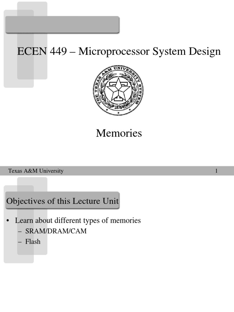 ECEN 449 - Microprocessor System Design: 1 Texas A&M University | PDF | Dynamic Random Access ...