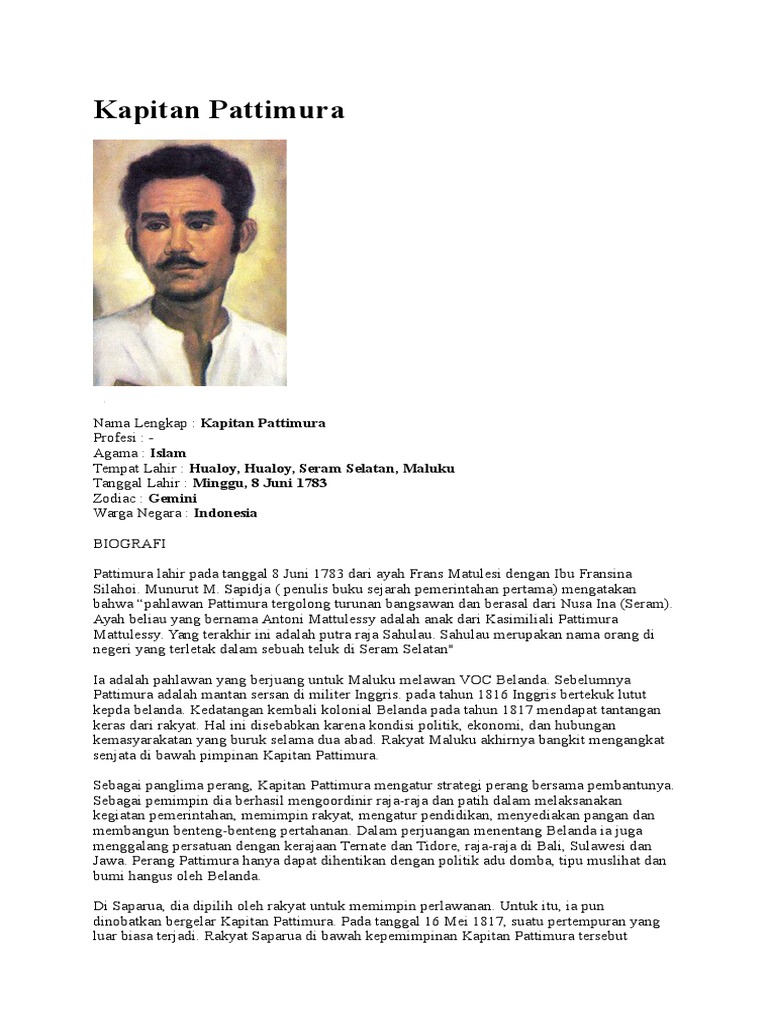 Kapitan Pattimura | PDF