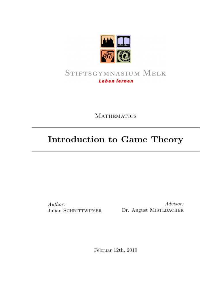 Introduction To Game Theory | PDF | Economics Of Uncertainty | Gaming