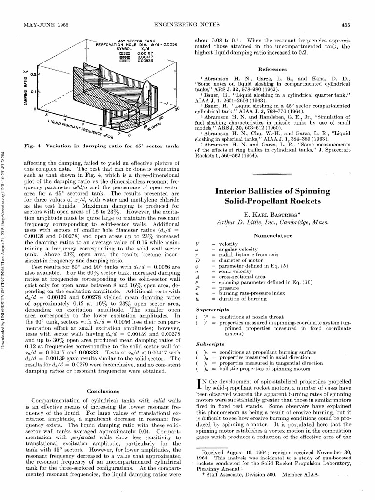 Interior Ballistics of Spinning | PDF | Rotation Around A Fixed Axis | Nozzle