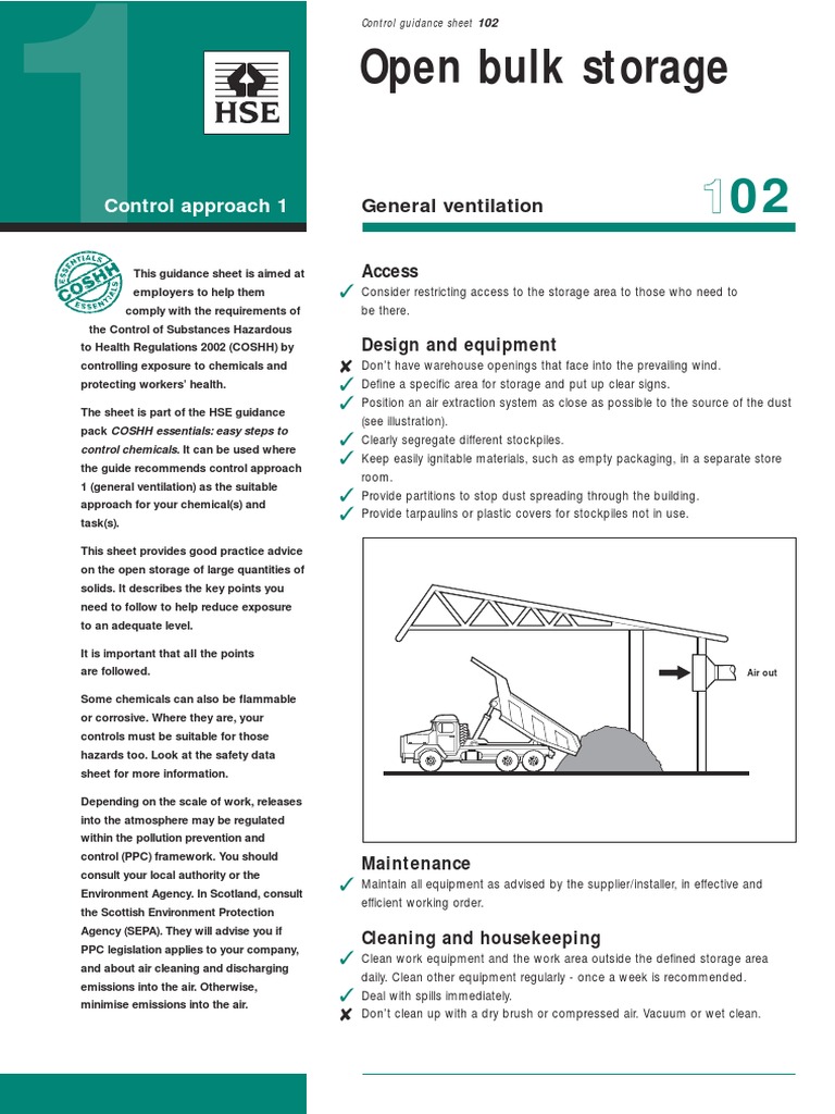 G102 Open Bulk Storage | PDF | Occupational Hygiene | Personal ...