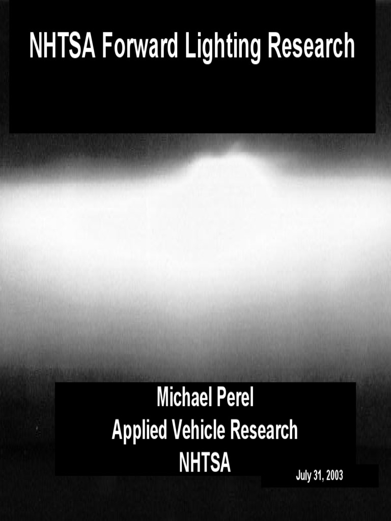 NHTSA Forward Lighting Research | PDF | Headlamp | Contrast (Vision)