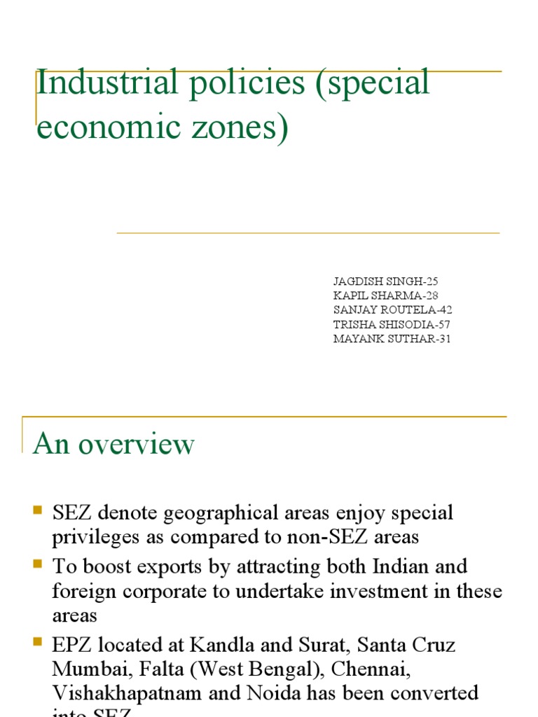 Industrial Policies (Special Economic Zones) | PDF | Taxes | Economies