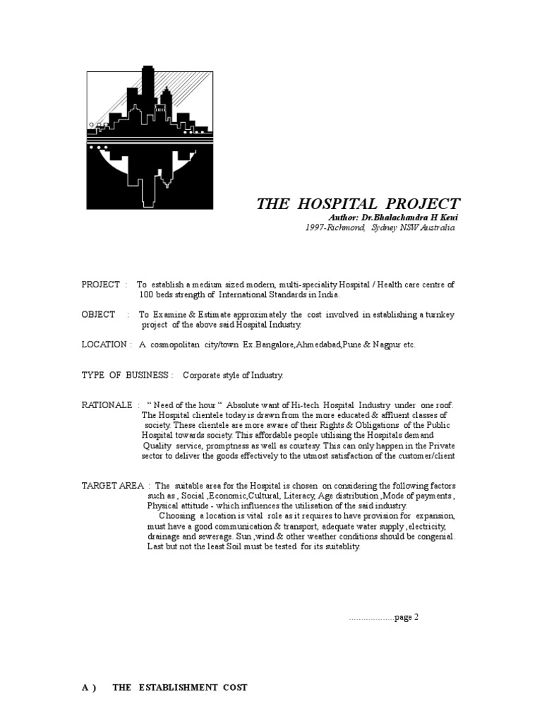 Hospital Project Proposal for India | PDF | Hospital | Patient