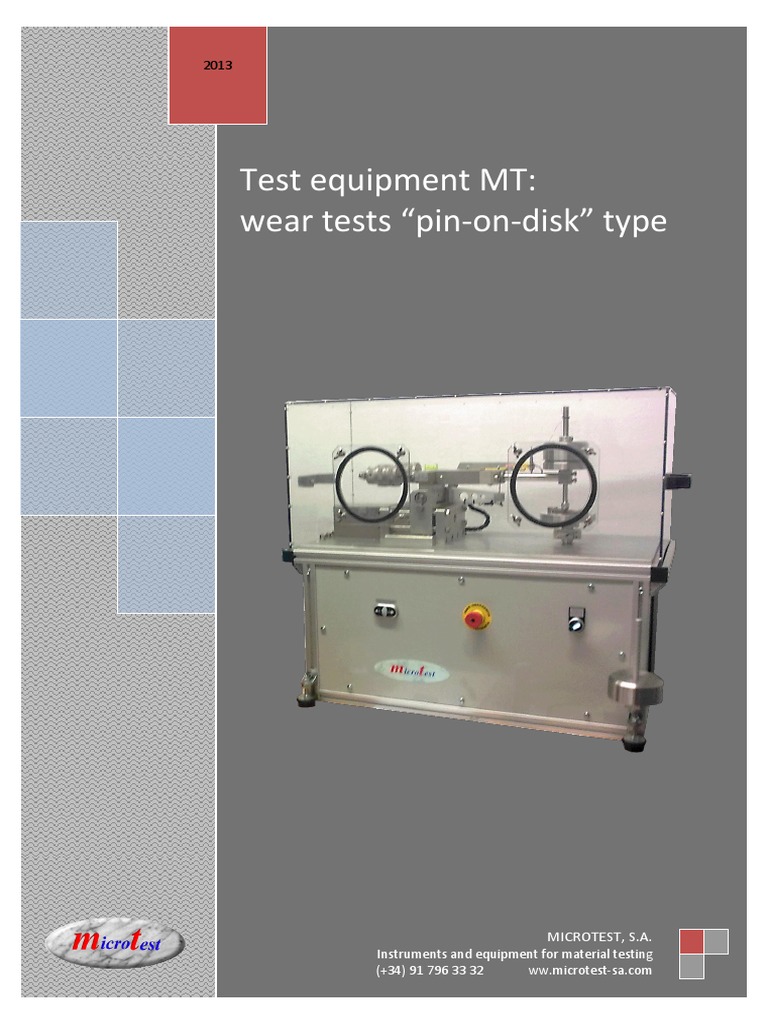 MT Pin On Disk Tribometer ENG 2013 | PDF | Wear | Friction
