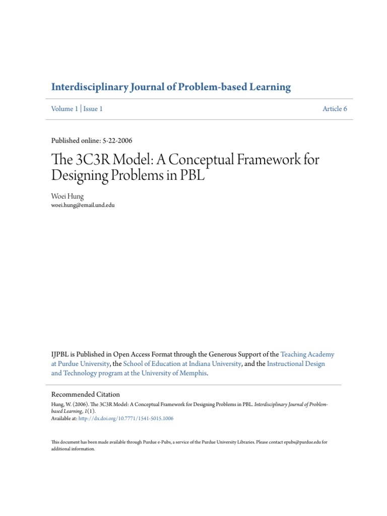 The 3C3R Model: A Conceptual Framework For Designing Problems in PBL | PDF | Instructional ...