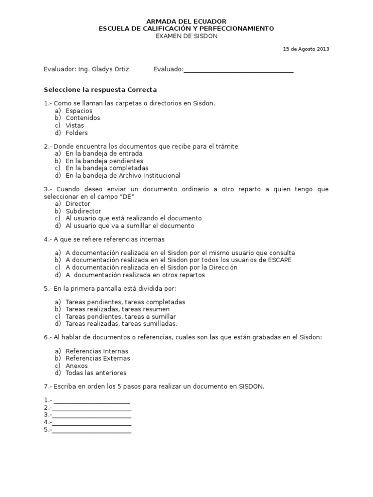 Examen Sisdon | PDF | Archivo de computadora | Informática
