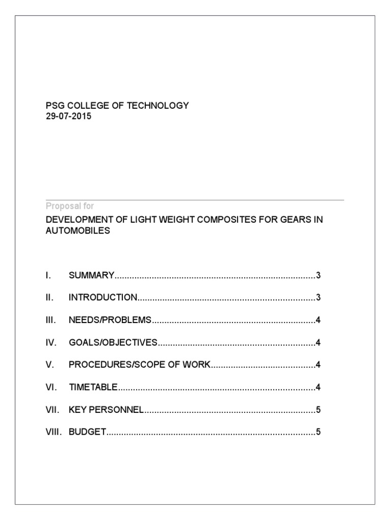 Project Proposal Template | PDF | Steel | Car