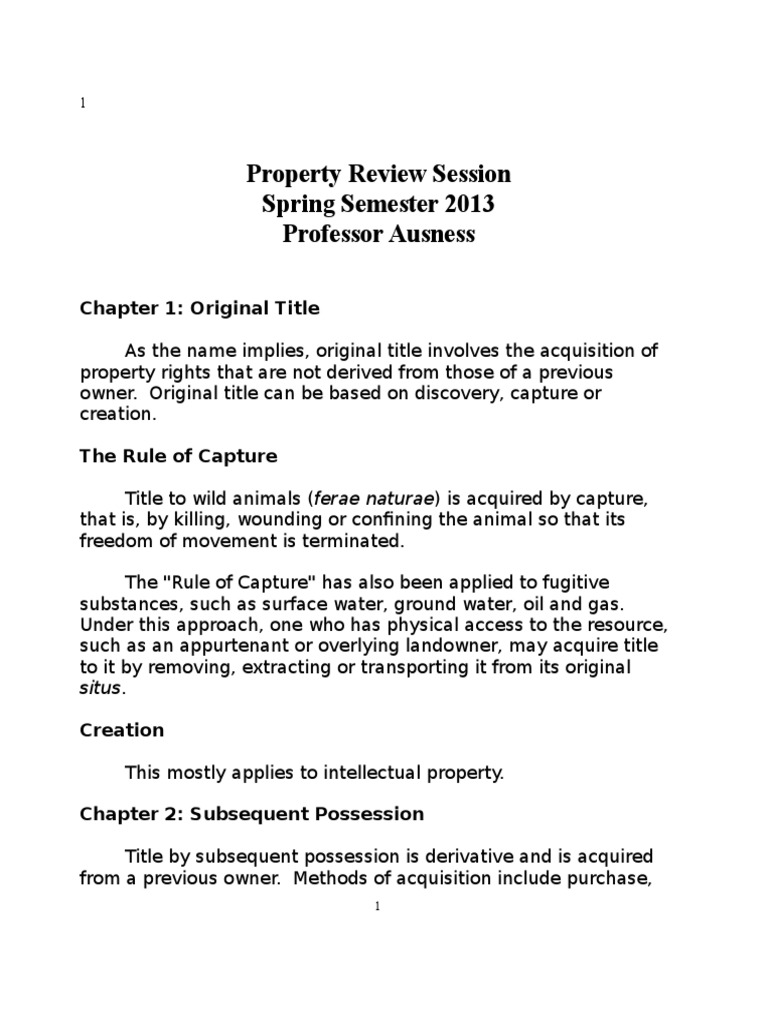 Property Review Session2014 | PDF | Concurrent Estate | Fee Simple