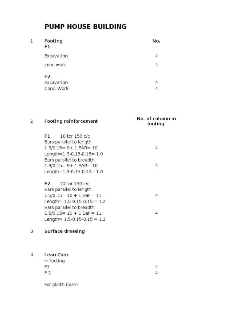 Pump House Building | PDF | Foundation (Engineering) | Concrete