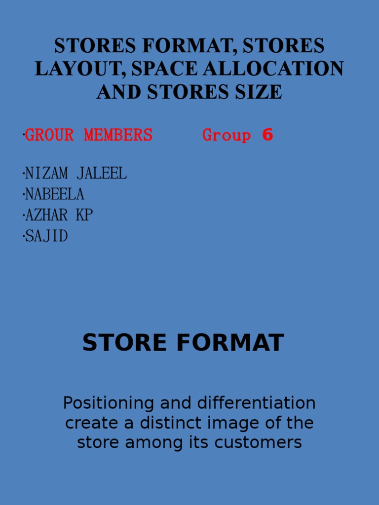 Stores Format, Store Layout, Space Allocation and Store Size | PDF ...