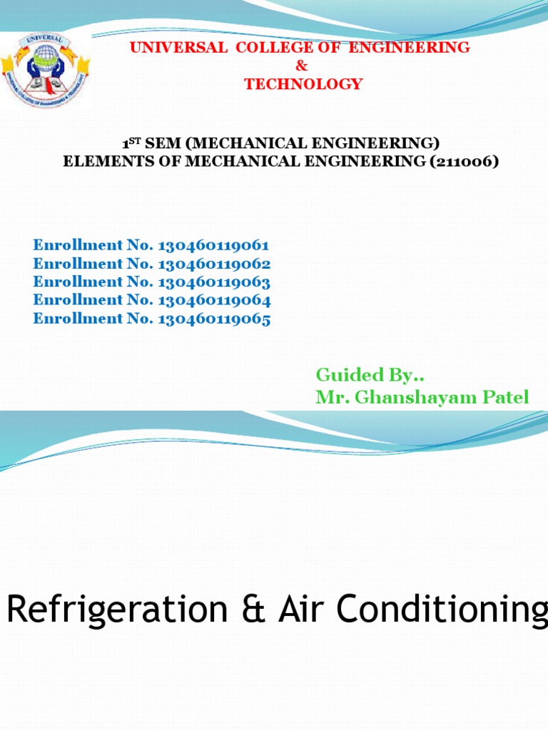 Air Conditioning PPT of EME | Download Free PDF | Air Conditioning ...
