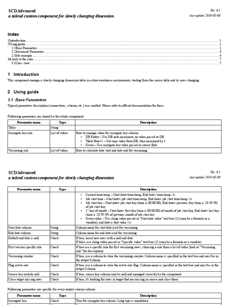 Guide to Using an Advanced Talend Custom Component for Slowly Changing Dimensions | PDF | Class ...