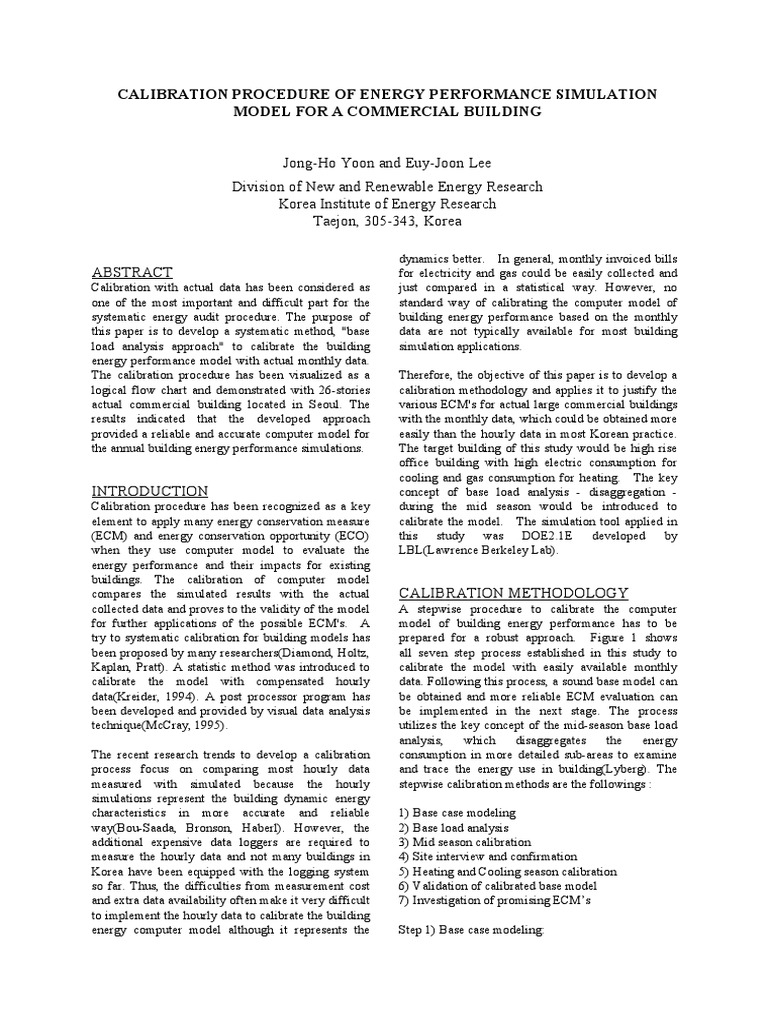 Building Energy Model Calibration Method | PDF | Computer Simulation ...
