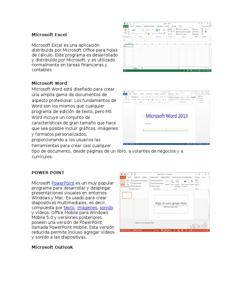 Programas incluidos en Microsoft Office | PDF | Microsoft | Microsoft ...