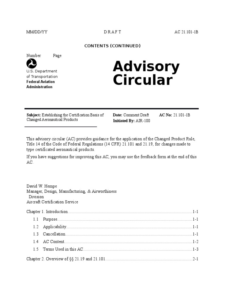 Advisory Circular: Contents (Continued) | Download Free PDF ...