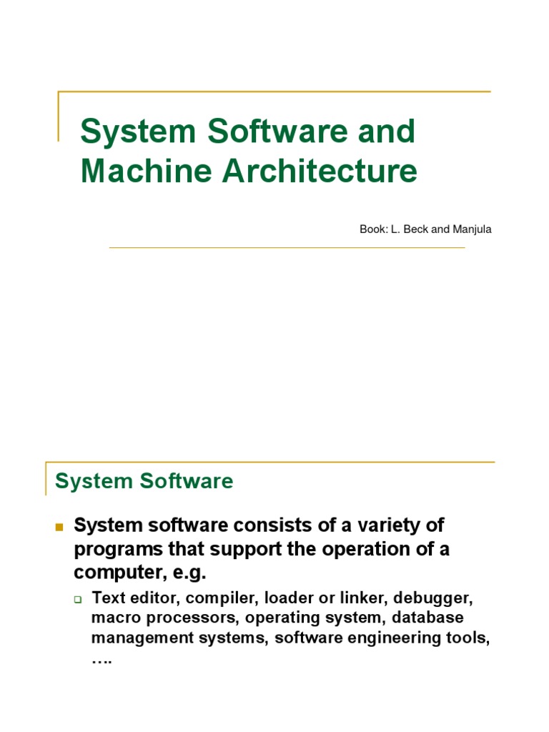 Chapter 1 System Software | PDF | Software | Instruction Set