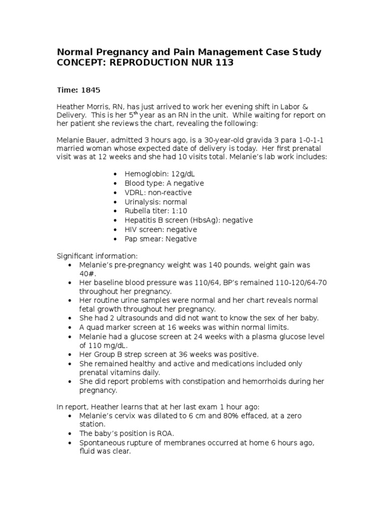 Normal Childbirth Case Study Rev | PDF