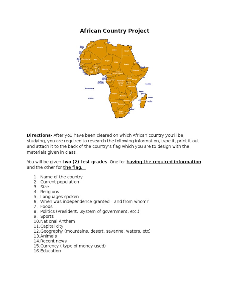 African Country Research Project Guide | PDF