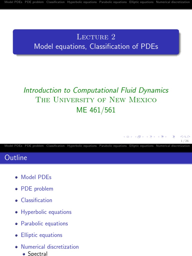 Model Equations, Classification of Pdes | PDF | Partial Differential ...