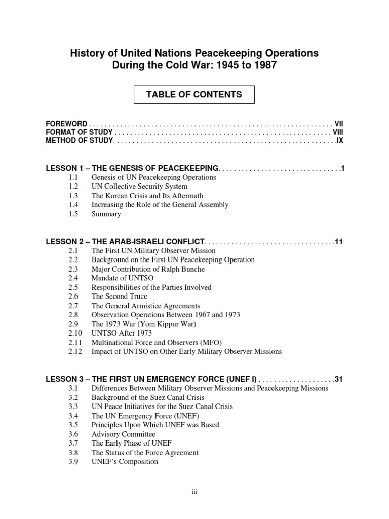 History of Peacekeeping 1945-87 | PDF | United Nations Security Council ...