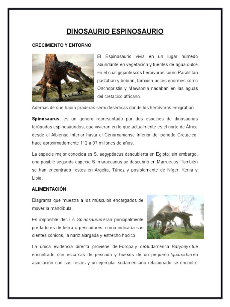 Spinosaurus VS Cocodrilo | PDF | Taxa | Organismos