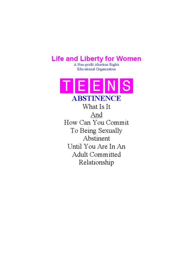 Teens Abstinence Brochure | Download Free PDF | Sexual Intercourse ...