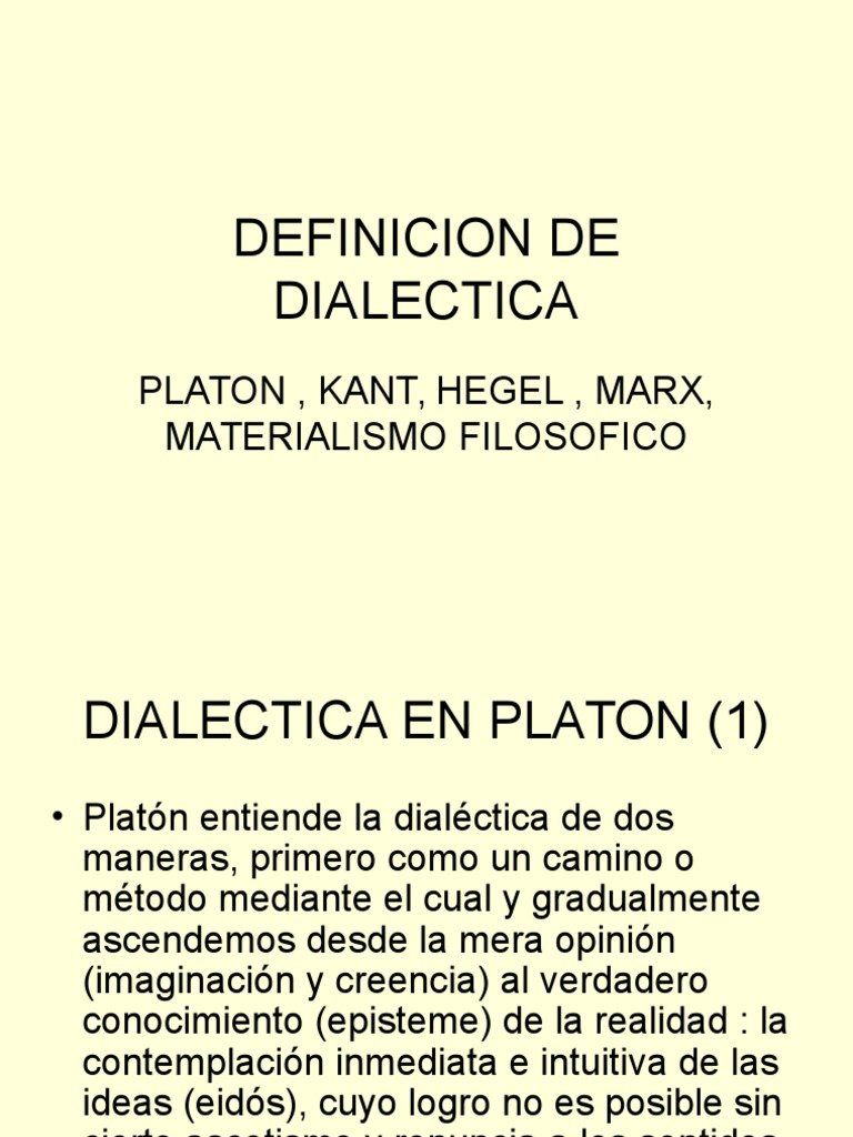 Definicion de Dialectica | PDF | Dialéctico | Georg Wilhelm Friedrich Hegel
