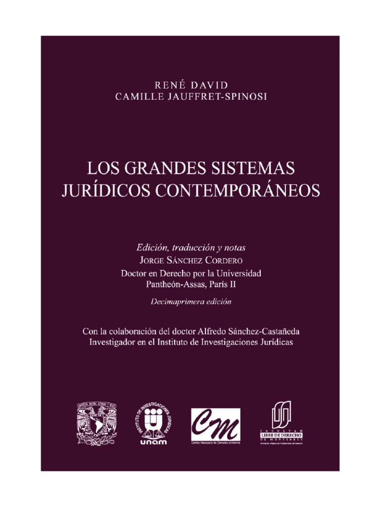 Grandes Sistemas Juridicos Contemporaneos Rene David | PDF | Ley de los ...