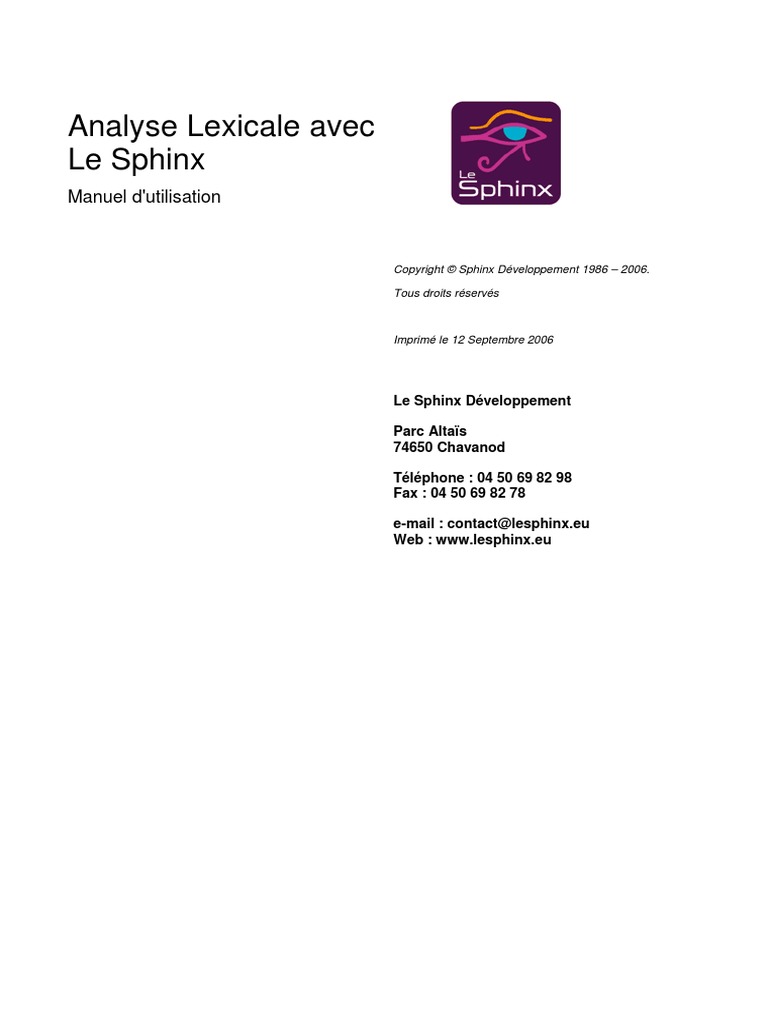 Cours Sphinx Lexica | PDF | Lexique | Lecture (Processus)