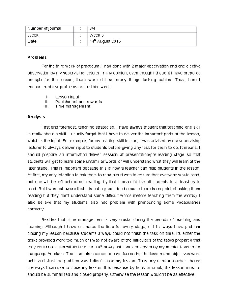 Journal Practicum 2 Week 3 | PDF | Motivation | Motivational